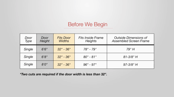 How to install a retractable screen door in a single doorway.